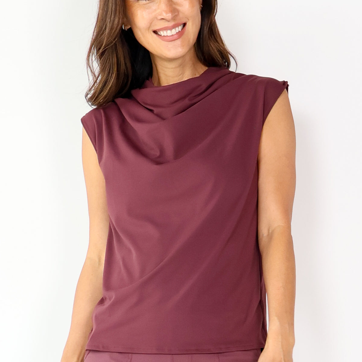 Elevated Cowl Tank in Shanghai Maroon – Wear & Roam